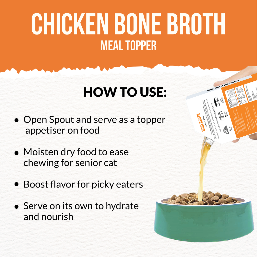 Goofy Tails Grain Free Chicken Bone Broth for Cats and Kittens - 100ml ...