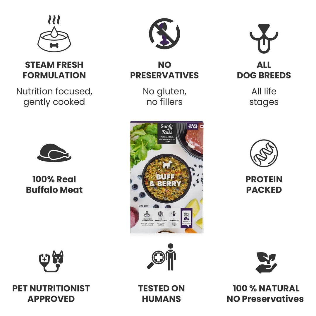 Goofy Tails Buff & Berry Fresh Food for Dogs and Puppies-200g – GoofyTails